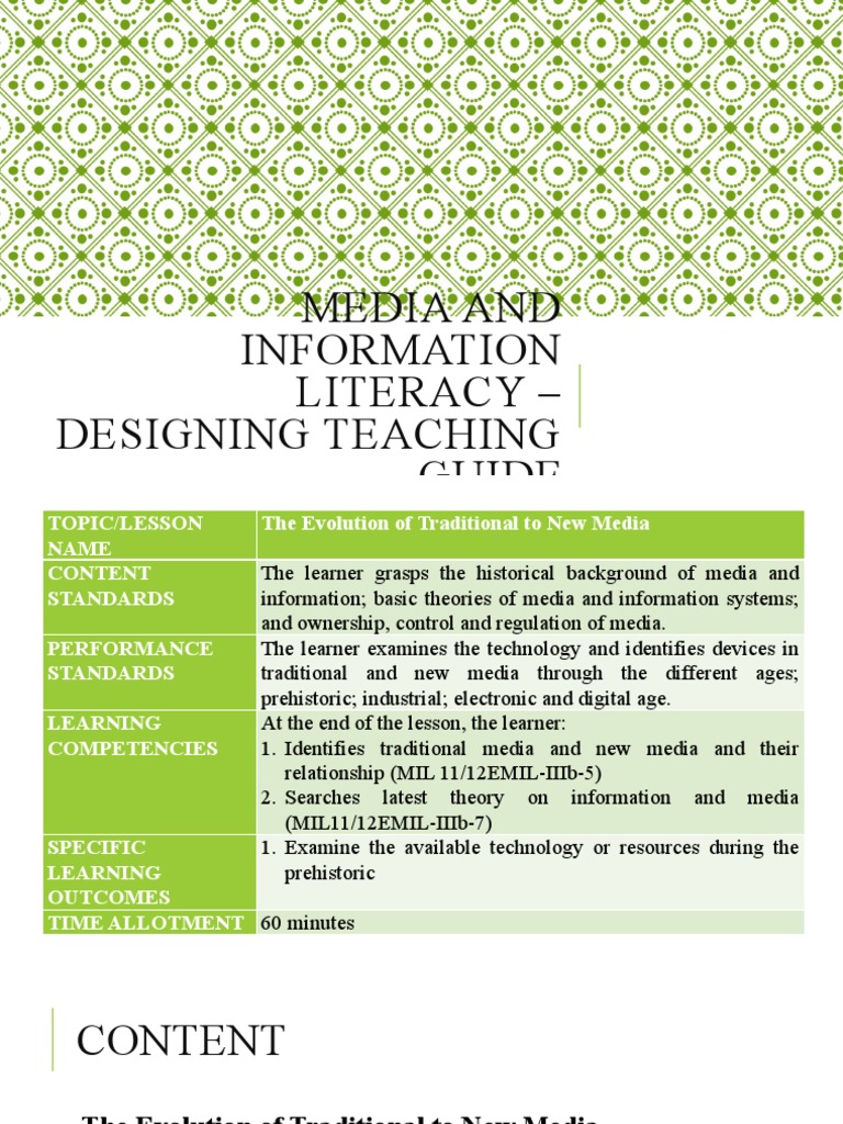 MIL - Teaching Guide | PDF | Mass Media | New Media