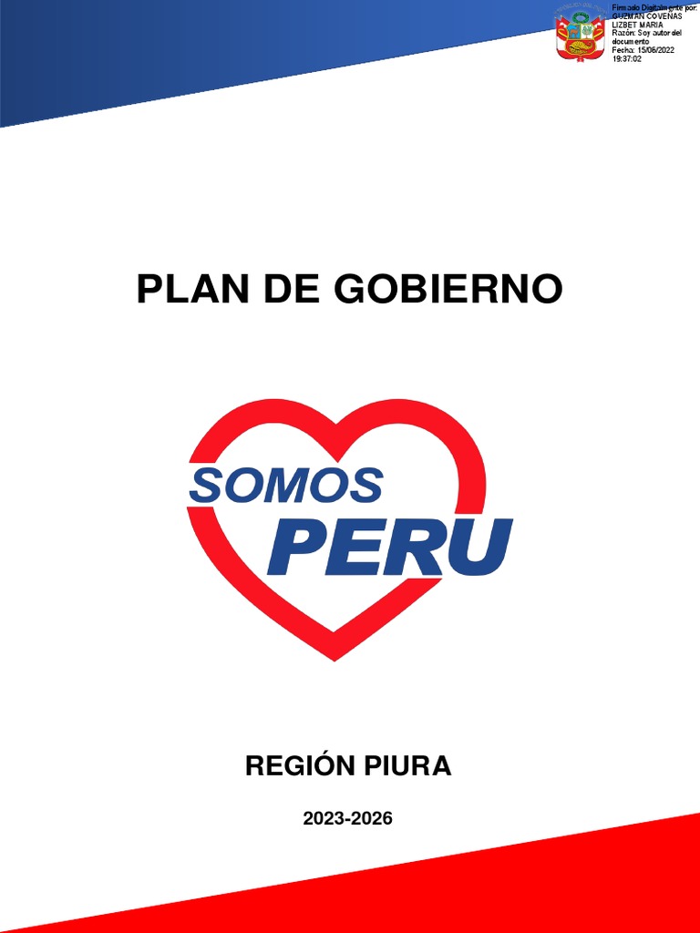 Plan Somos Perú para Gobierno Regional de Piura | PDF | Hospital | Sustentabilidad