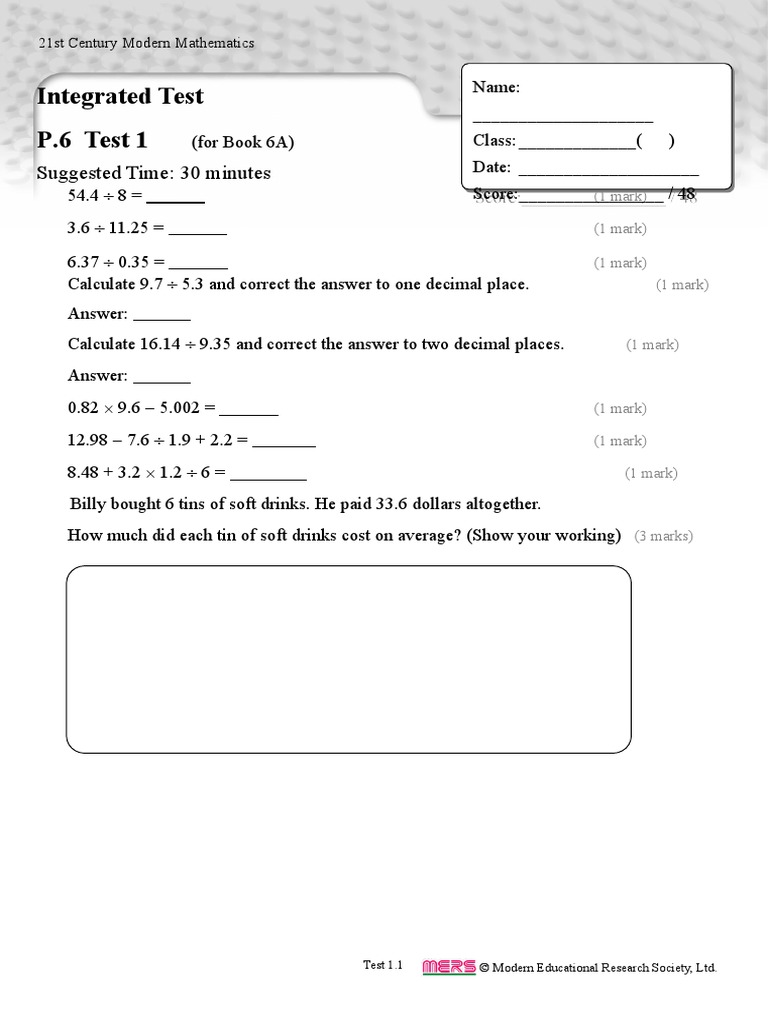 G6 Maths 2 | PDF | Mathematics