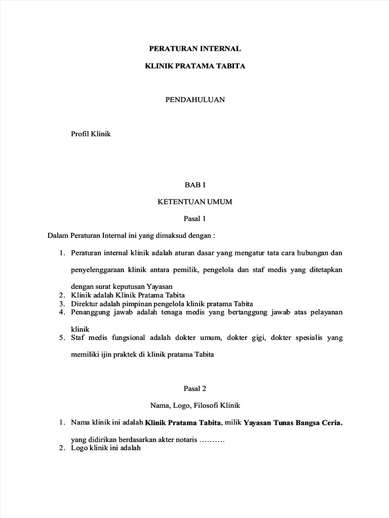 Peraturan Internal | PDF
