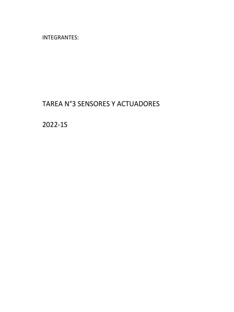 TAREA N3 SYA 2022 Classroom | PDF | Sensor | Equipo eléctrico