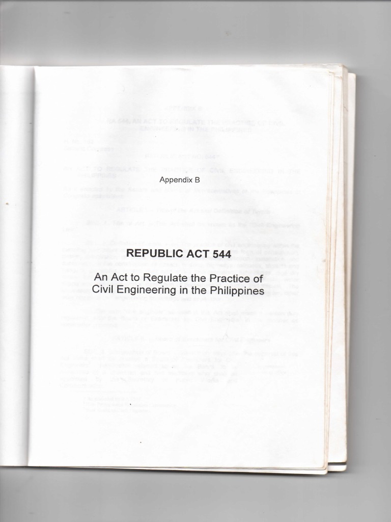 Ra 544 An Act To Regulate The Practice of Civil Engineering in The ...