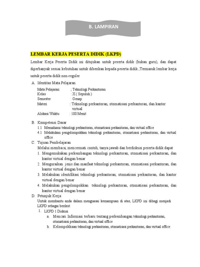 LKPD Tekper 3.1 | PDF