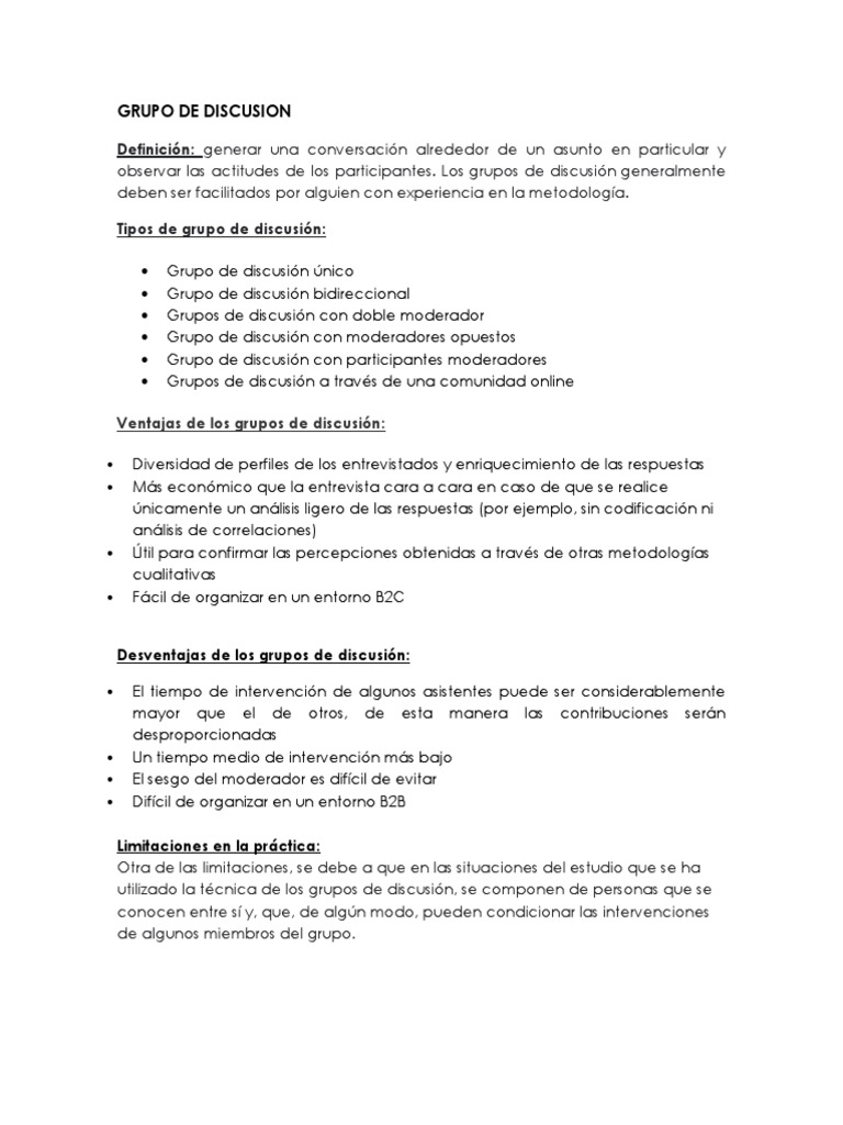 Grupo de Discusion | PDF