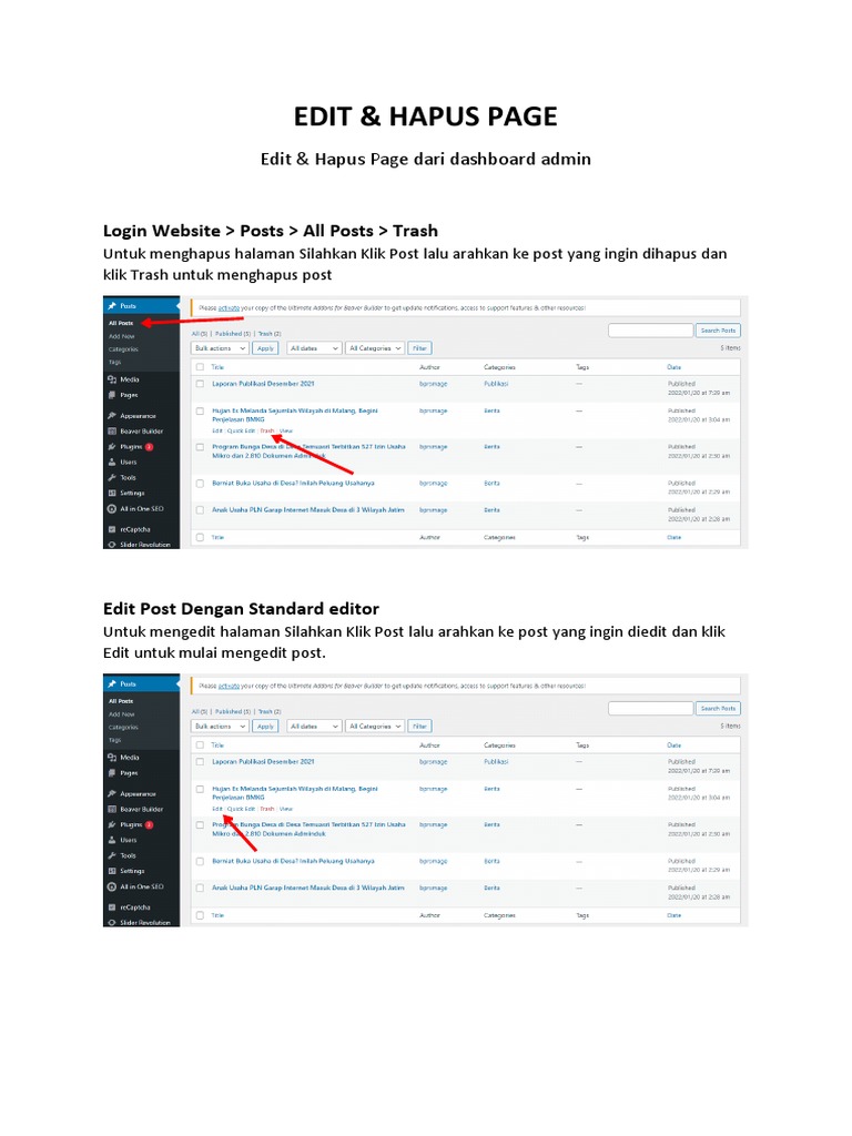 Edit & Hapus Post | PDF