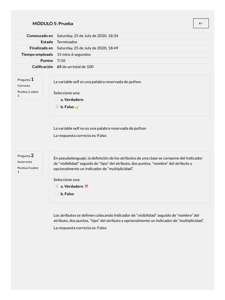 Módulo 5 - Prueba 4 | PDF | Objeto (informática) | Herencia (Programación Orientada a Objetos)