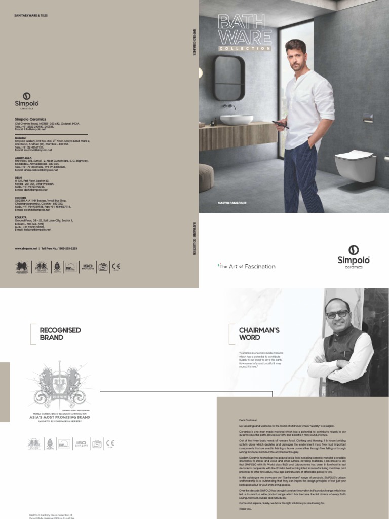 Simpolo Ceramics Bathware Collection Master Catalogue | PDF | Bathroom