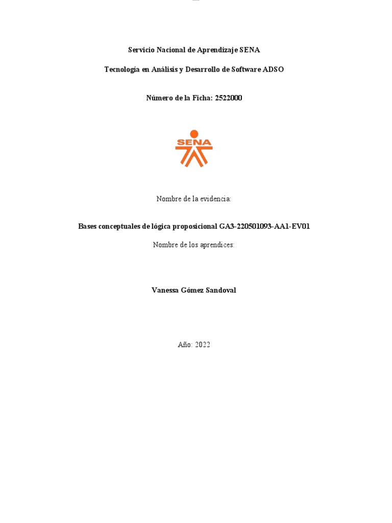 Bases Conceptuales de Lógica Proposicional GA3-220501093-AA1-EV01 | PDF