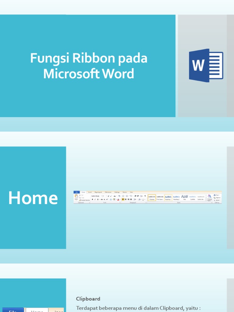 Fungsi Ribbon Pada Microsoft Word | PDF