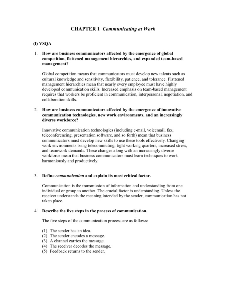 CHAPTER 1 Communicating at Work | PDF | Career & Growth | Social Science