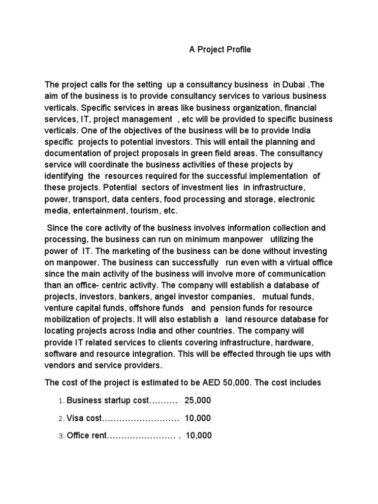 A Project Profile | PDF | Business