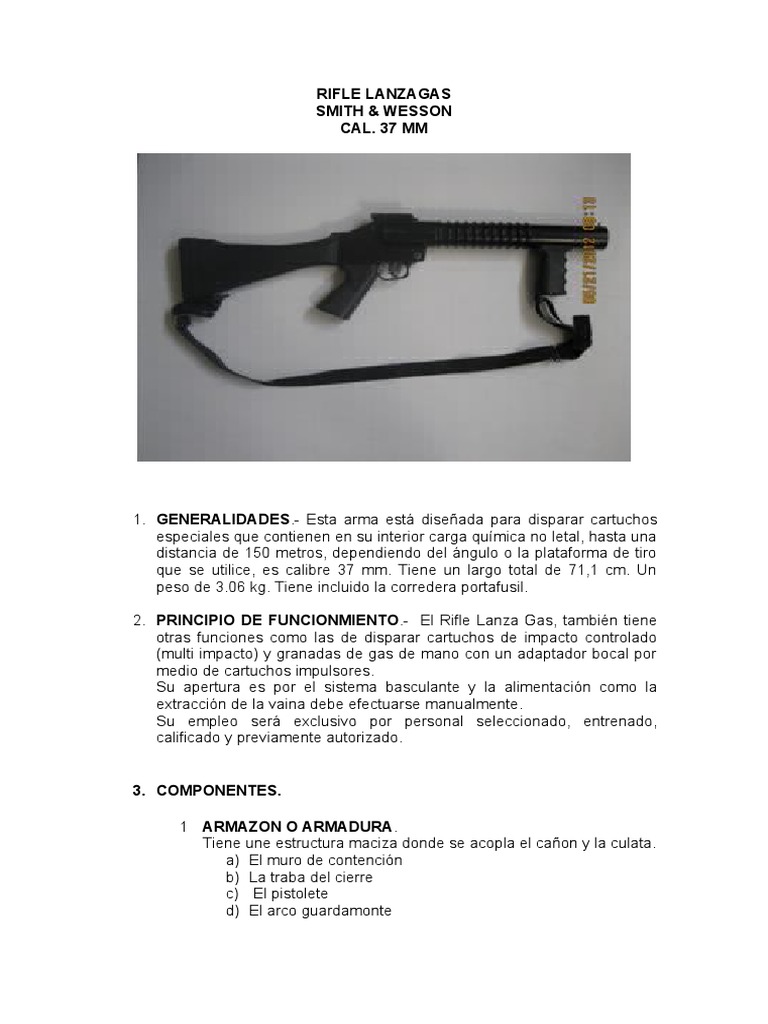 Rifle Lanza Gas | PDF | Rifle | Cartucho (armas de fuego)
