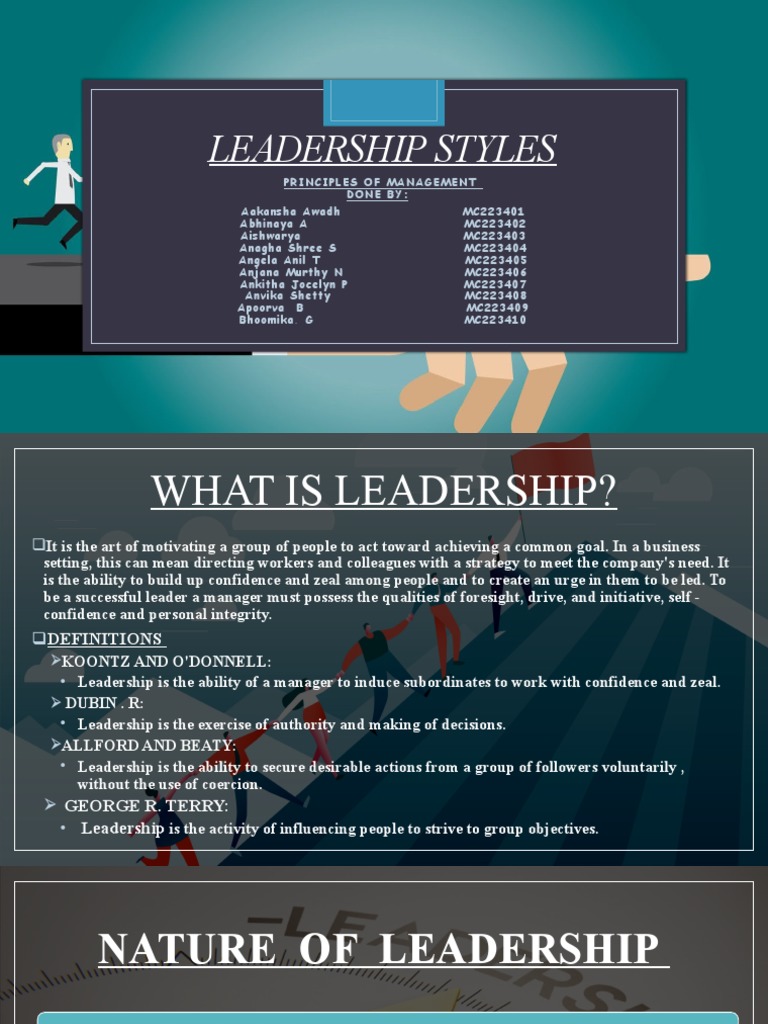 Leadership Styles and Their Importance | PDF | Leadership | Behavioural ...