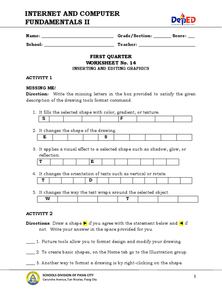 Sptve - Icf 8 - Q1 - DW14 | PDF | Shape | Texture Mapping