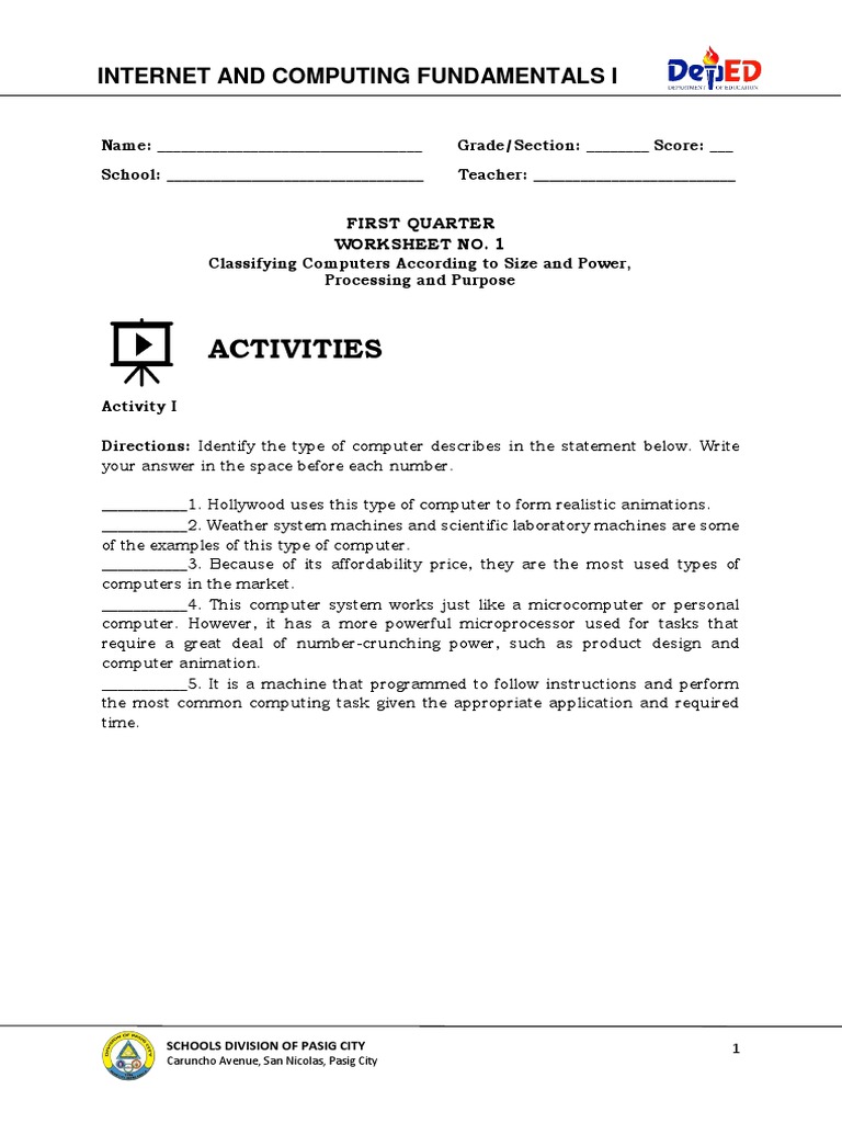 Sptve Icf7-Q1-Dw1 | PDF | Microcomputers | Supercomputer