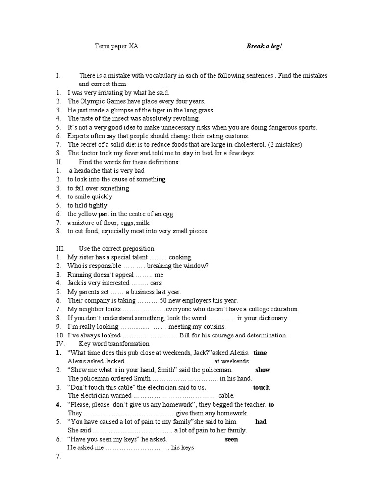 Cambridge Exercises | PDF