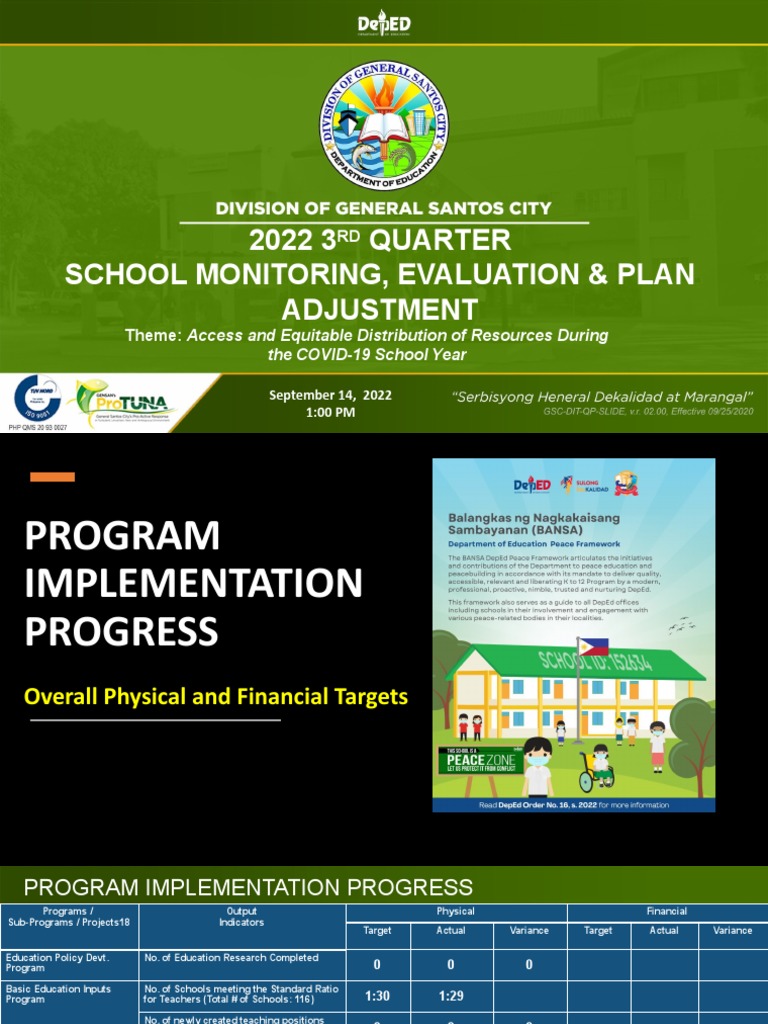 2022-3rd-Quarter-ISES-SMEPA-Report- | PDF | Teachers | Classroom