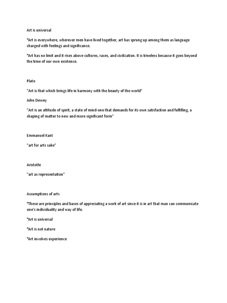 Art is universal: A concise exploration of the nature, purpose, and ...