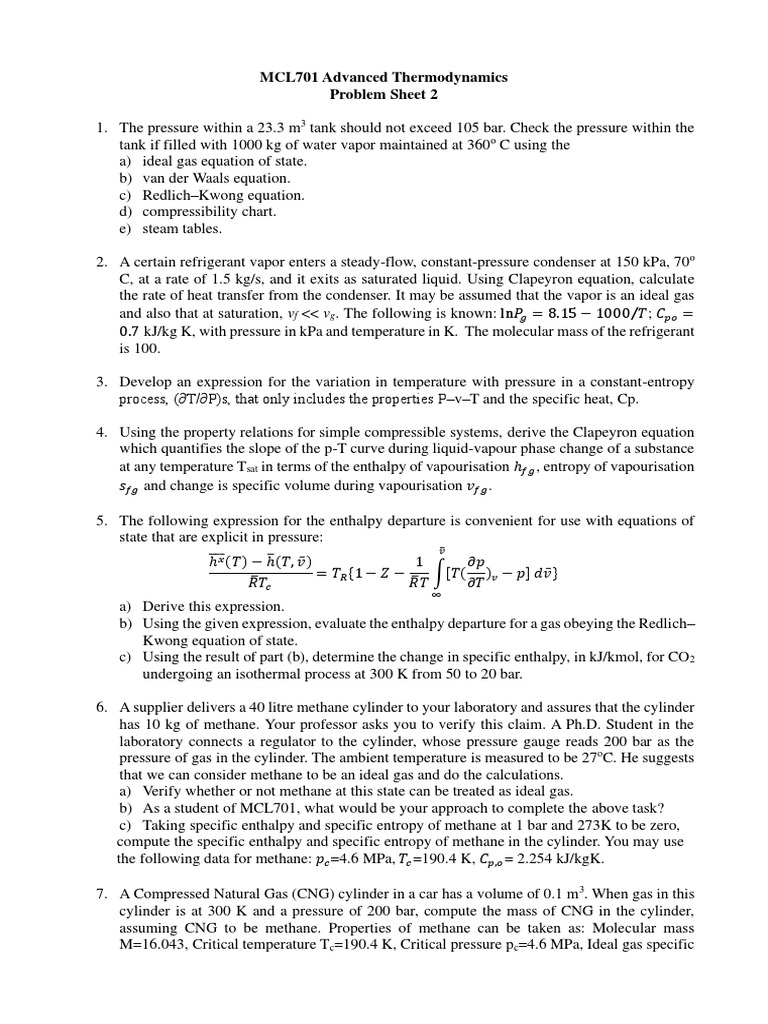 Assignment 2 | PDF | Gases | Enthalpy