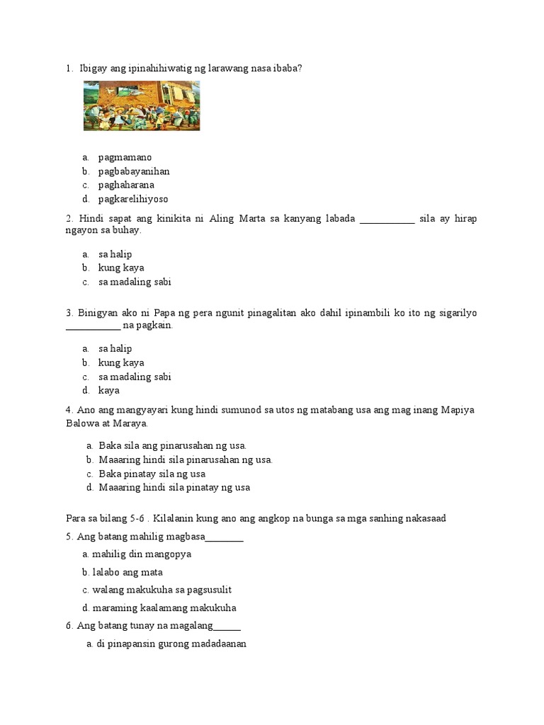 Diagnostic Test Grade 7 | PDF