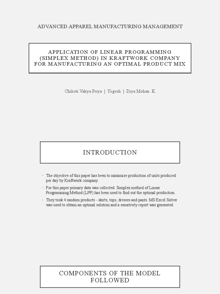 Optimal Product Mix Strategy | PDF | Mathematical Optimization | Linear ...
