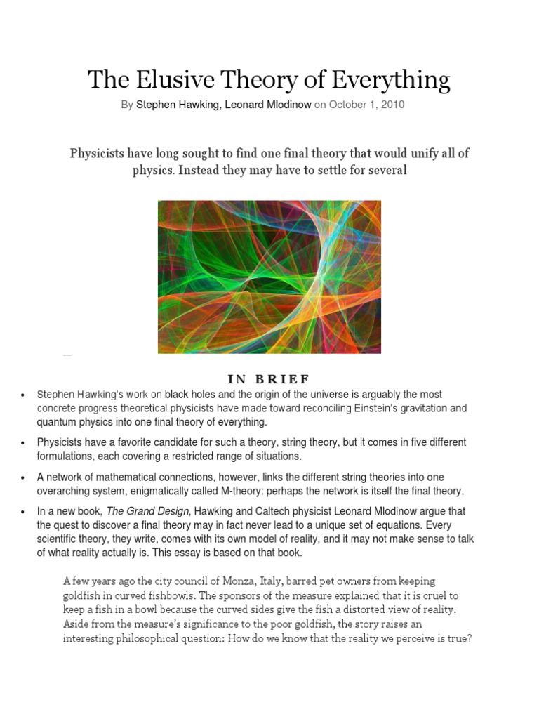 Physicists' Quest for Unified Theory | PDF | String Theory | Reality