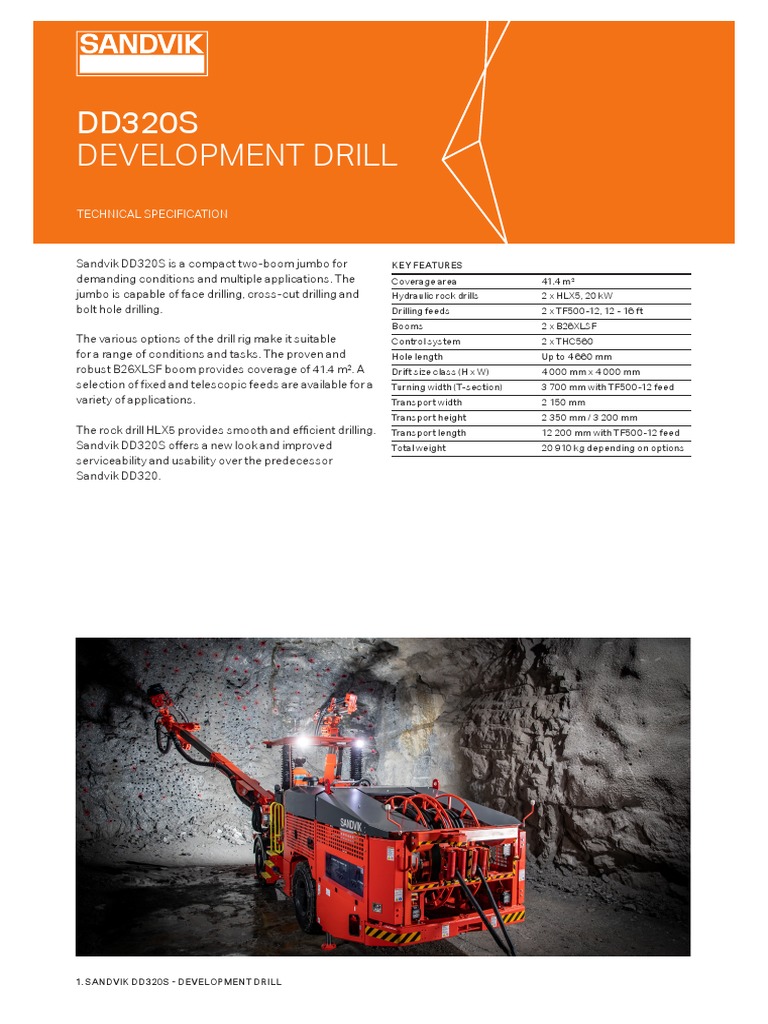 DD320S Sandvick | PDF | Drill | Drilling