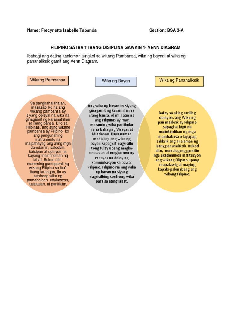 Filipino 2 Venn Diagram | PDF