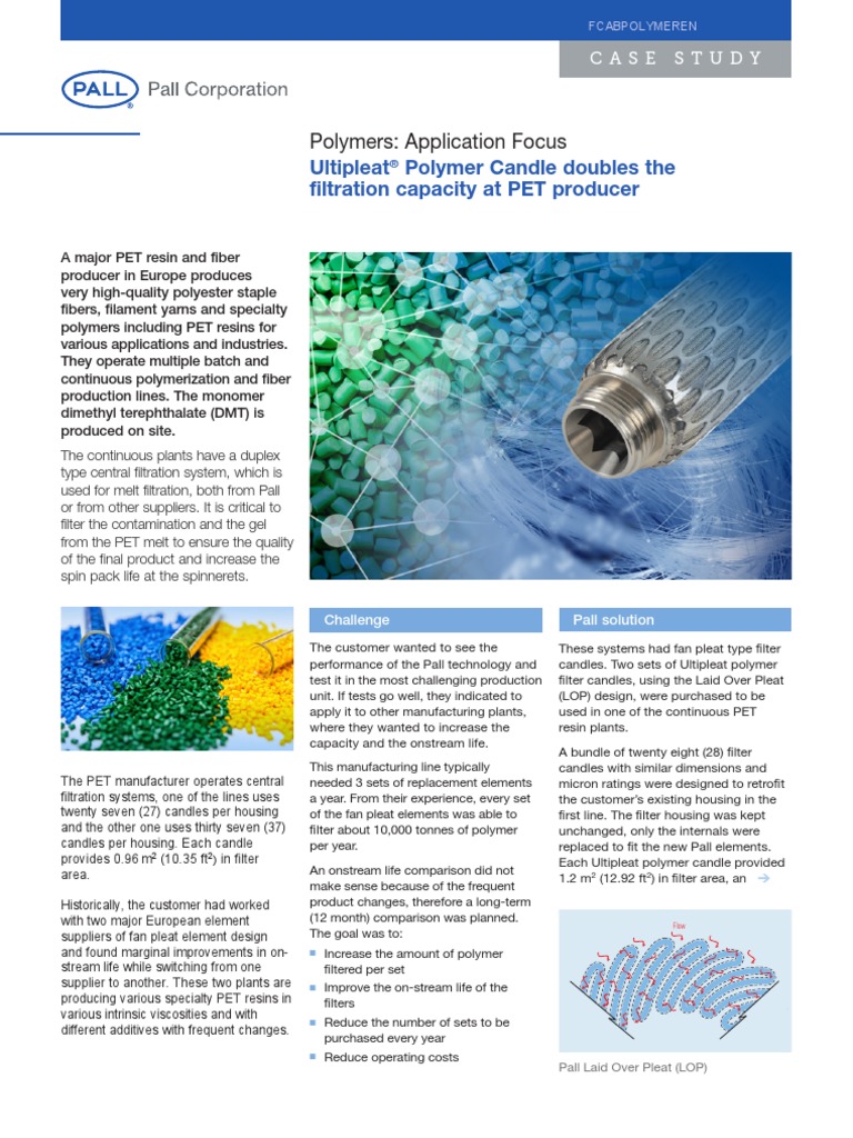 Uiltipleat Polymer Candle Doubles Filtration Capacity | PDF | Polymer Chemistry | Materials