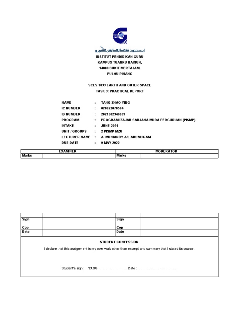 SCES 3033 Practical 1 | PDF | Cloud | Atmospheric Sciences
