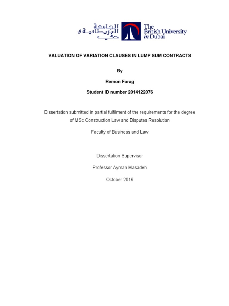 Valuing Variation Clauses in Lump Sum Contracts | PDF | Specification ...