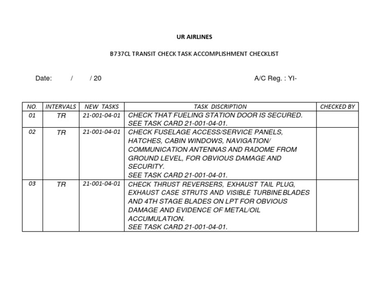 Transit Checklist | PDF