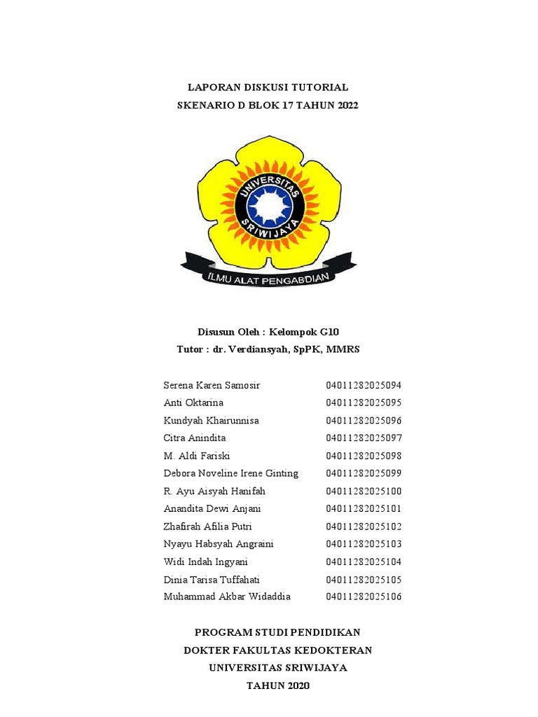 Kelompok G10 - Laporan Tutorial Skenario D Blok 17 | PDF