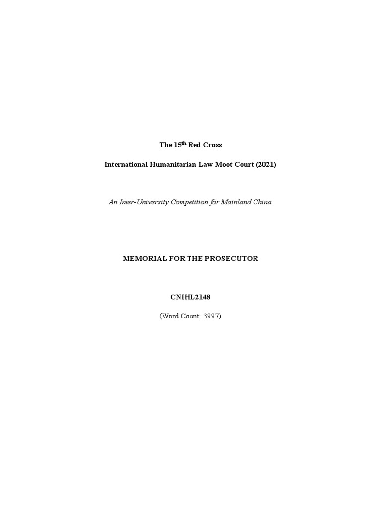 Best Memo - P-2021 | PDF | International Criminal Court | Land Mine