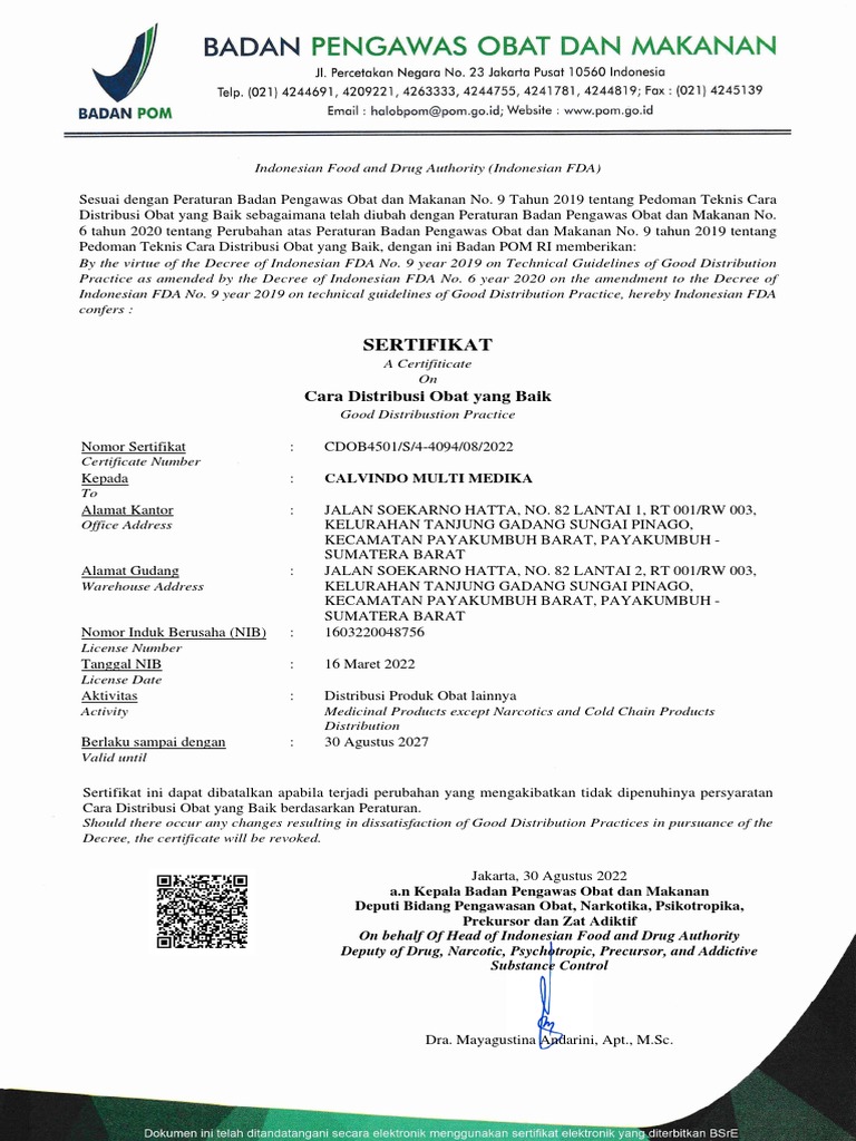 Sertifikat Cdob | PDF