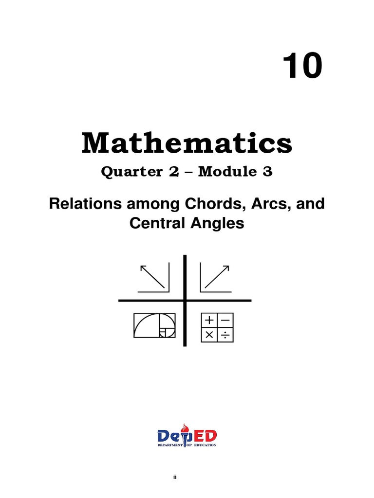 Math 10 - Q2 - Week 3 - Module 3 - Relations Among Chords, Arcs ...