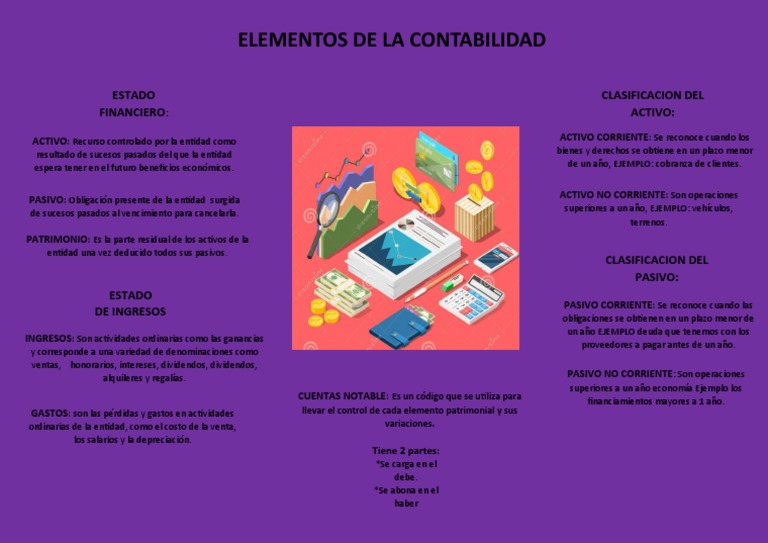 ELEMENTOS DE LA CONTABILIDAD (Infografia) | PDF | Contabilidad | Dinero