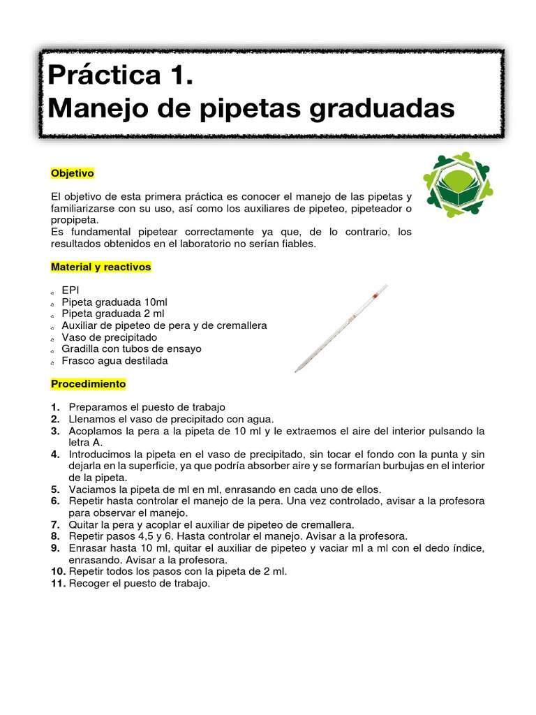 Práctica 1. Pipetear | PDF