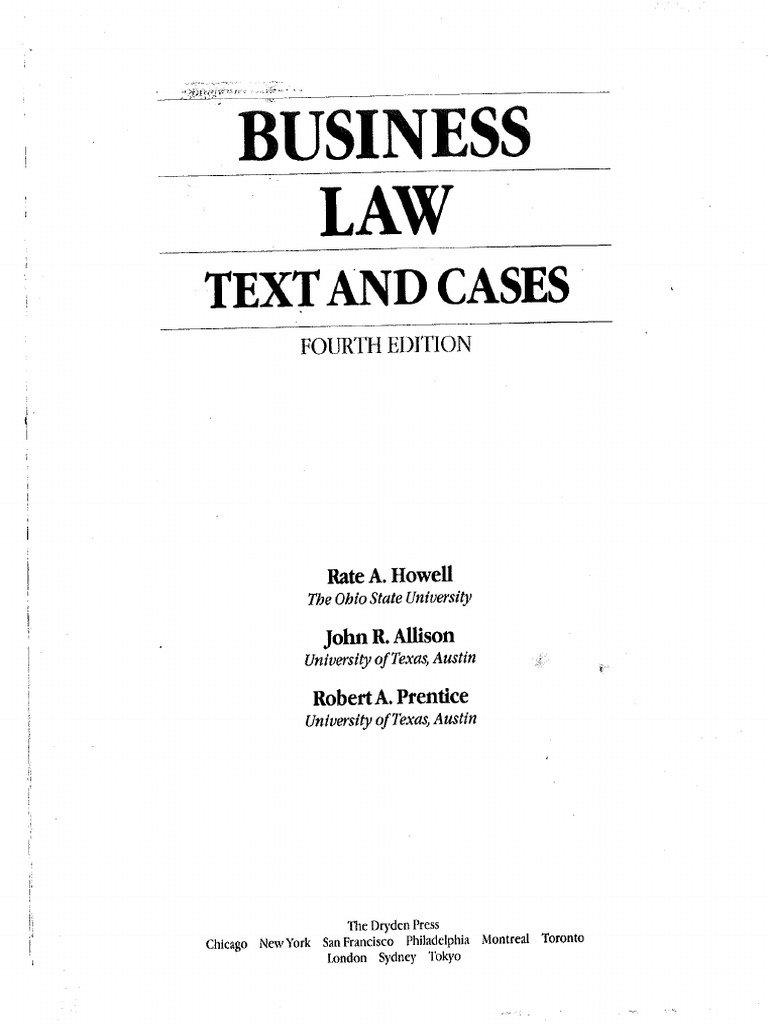 Business Law - Text & Case - Full Book | PDF