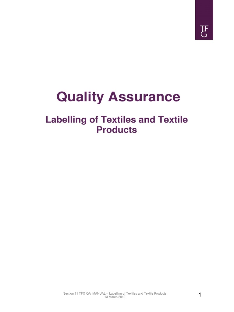 TFG Textile Labelling Guidelines | PDF | Textiles | Clothing