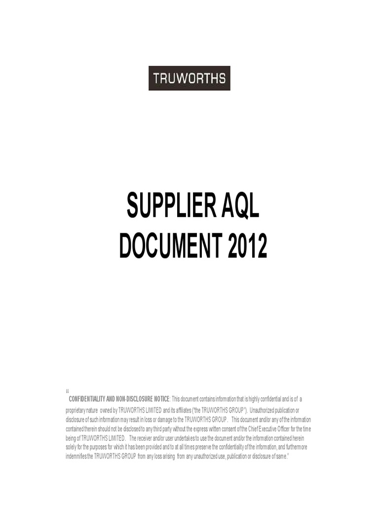 Aql Presentation 2012 | PDF | Non Disclosure Agreement