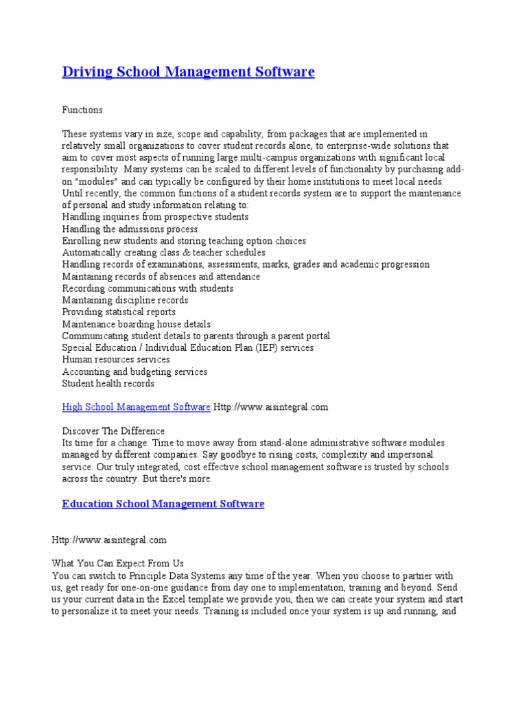 Driving School Management Software | PDF | Enterprise Resource Planning ...