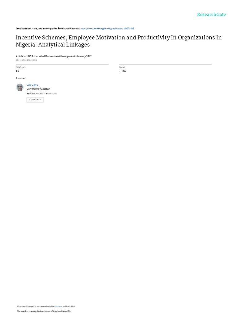 Incentive Schemes Employee Motivation and Producti | PDF | Incentive ...