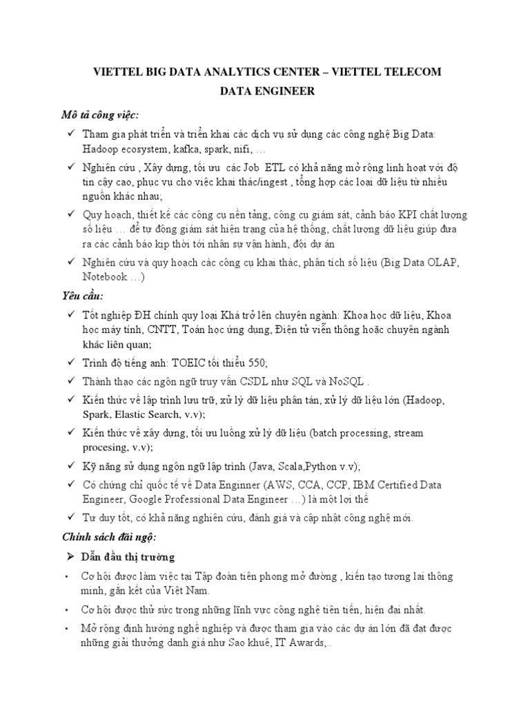 Dac - JD Data Engineer | PDF