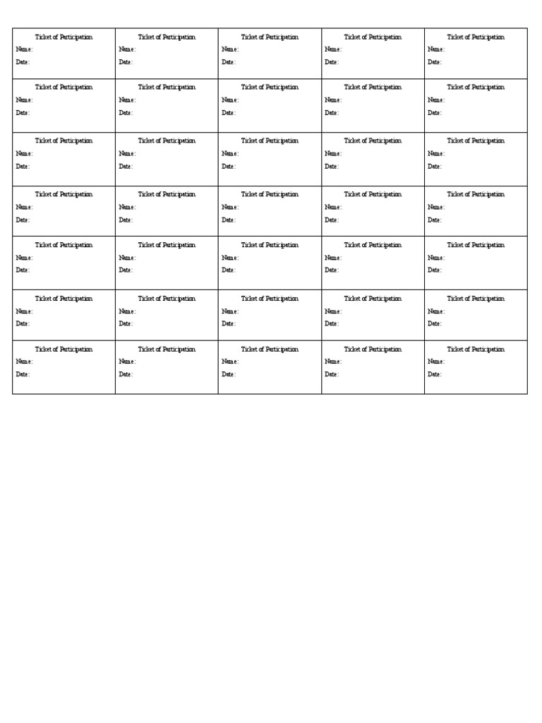 Ticket of Participation | PDF