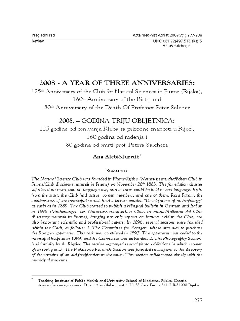 Alebic-Juretic - Peter Salcher | PDF | X Ray | Science