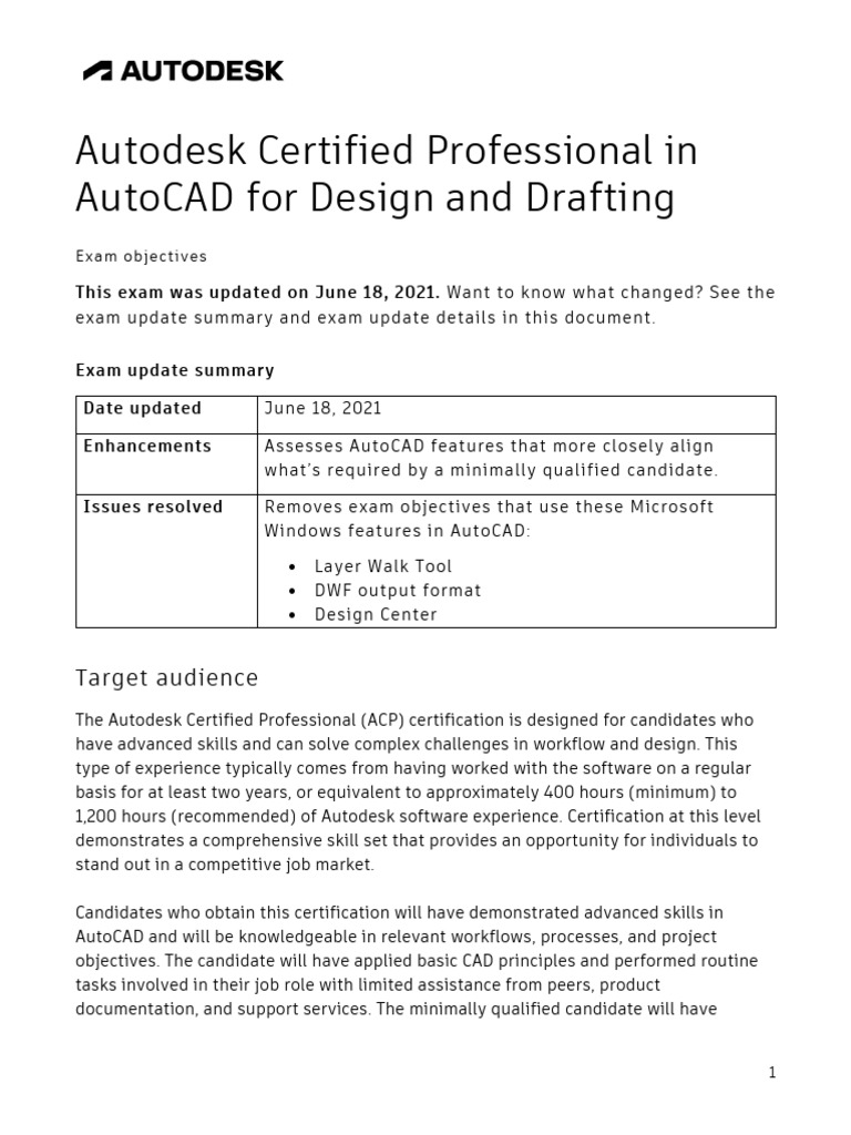 AutoCAD Certified Professional Exam Guide | PDF | Art | Computers