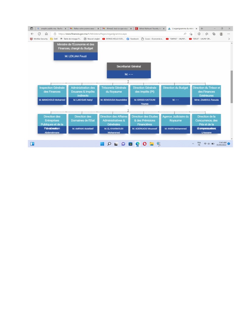 Organigramme MEF | PDF
