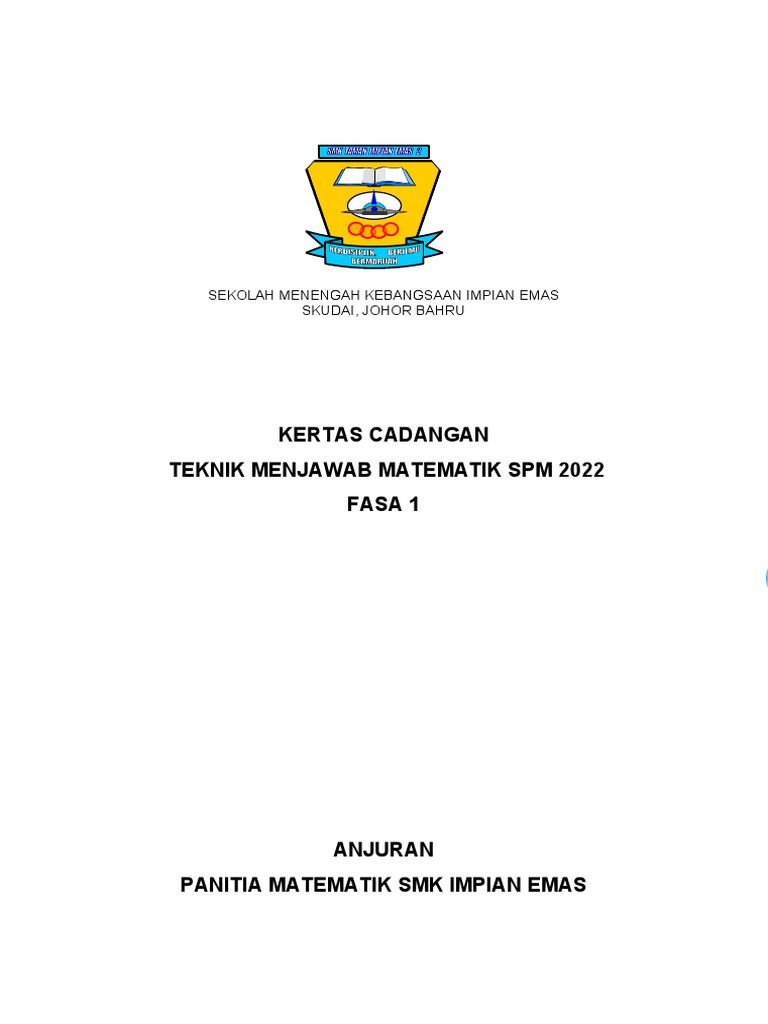 Kertas Kerja Teknik Menjawab Fasa 1 2022 | PDF