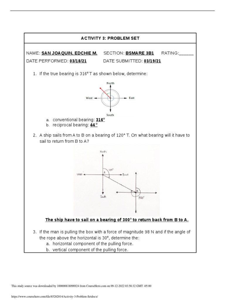 Activity 3 Problem Set | PDF | Applied And Interdisciplinary Physics ...